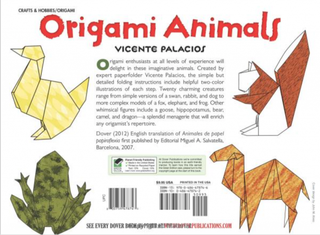 Origami Animals Book + Large Origami Paper Combo - Taro's Origami ...
